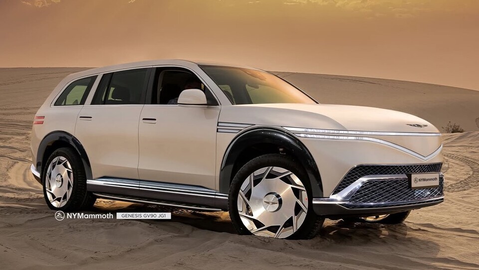 "실물로 봐도 멋있을까?" 제네시스 전기 SUV 'GV90', 새로운 예상도 등장